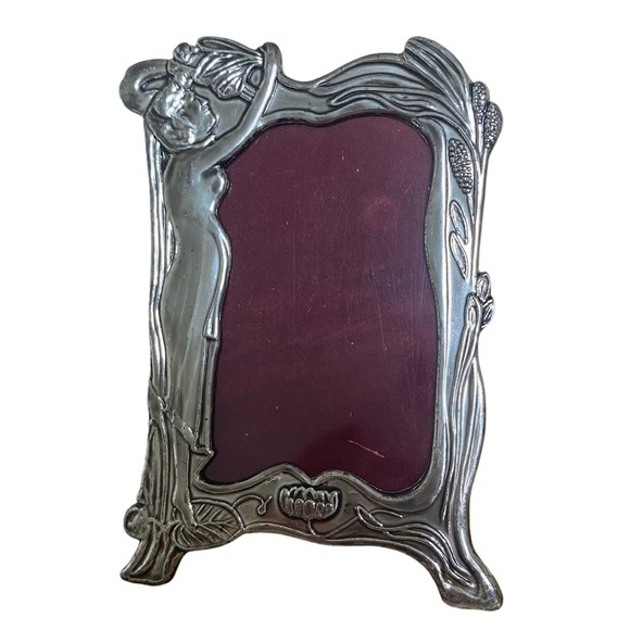 Vintage | Accents | Vintage Silver Art Nouveau Art Deco Inspired Picture Foto Frame Woman ...